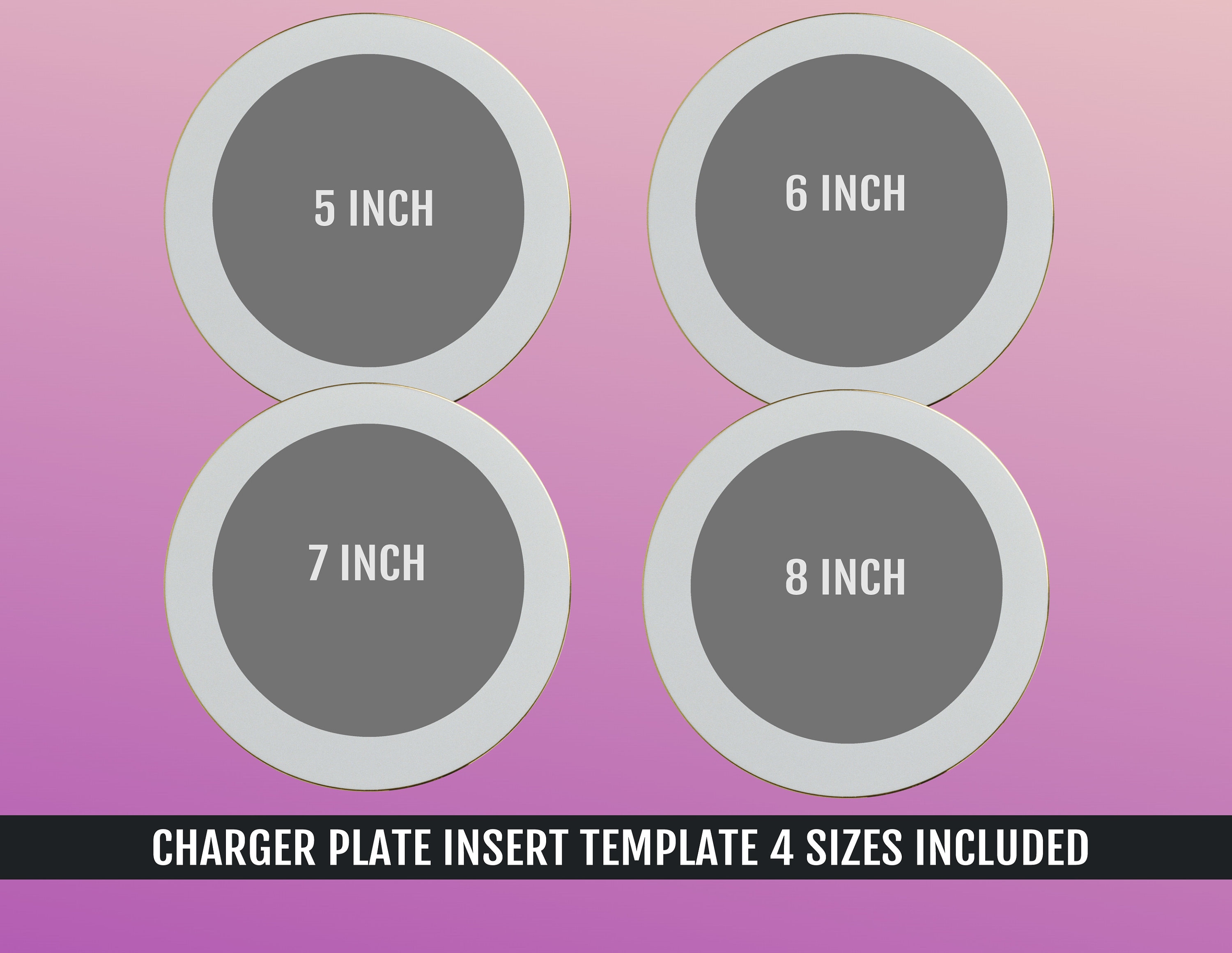 Charger Plate Insert Template, 4 Sizes Included - Etsy