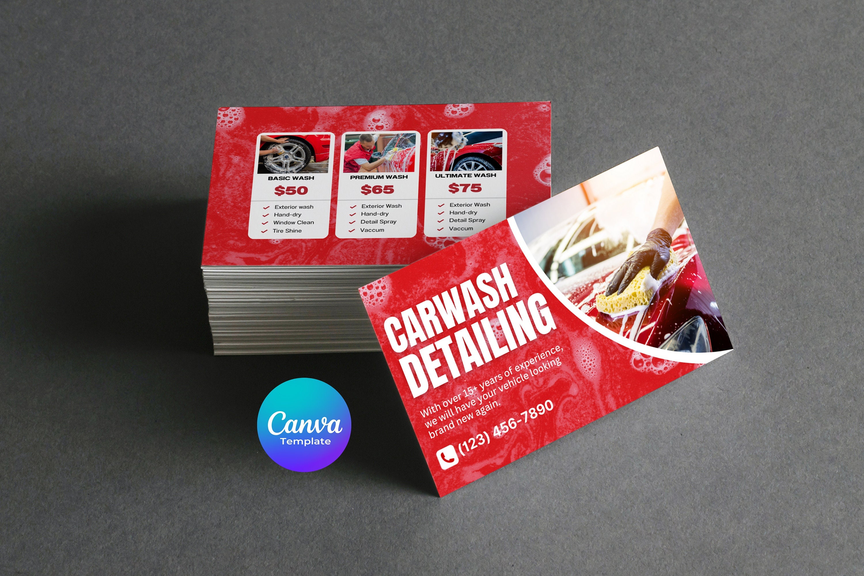 Carwash Business Card Template, Carwash Detailing Business Card - Etsy