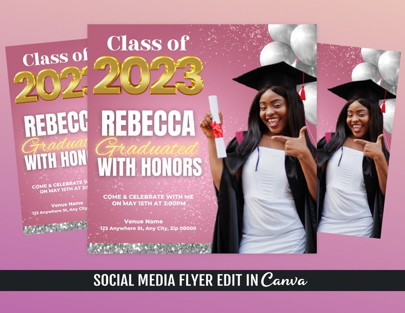 Graduation Flyer Template - Etsy