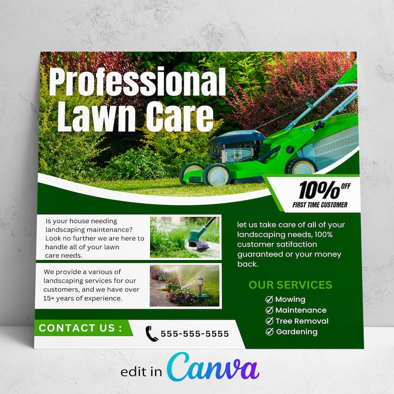 Cutting Grass Flyer - Etsy