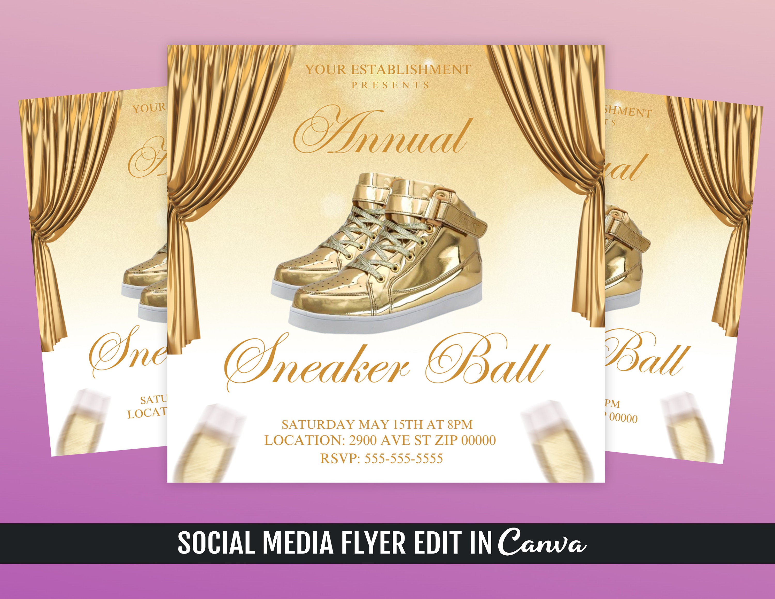 Sneaker Ball Flyer Template - Etsy
