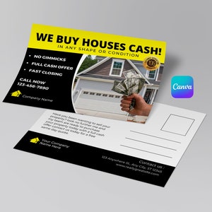 We Buy Houses Flyer Template, We Buy Houses Flyer Postcard Template - Etsy