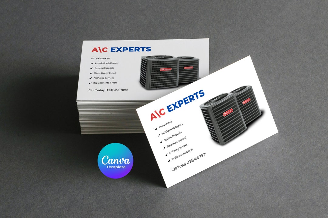 Airconditioning Service Business Card Template, AC Services Business ...