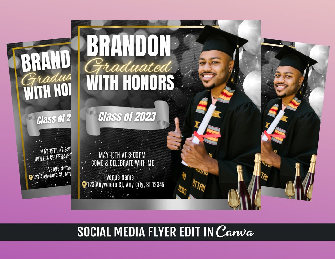 Graduation Flyer Template - Etsy