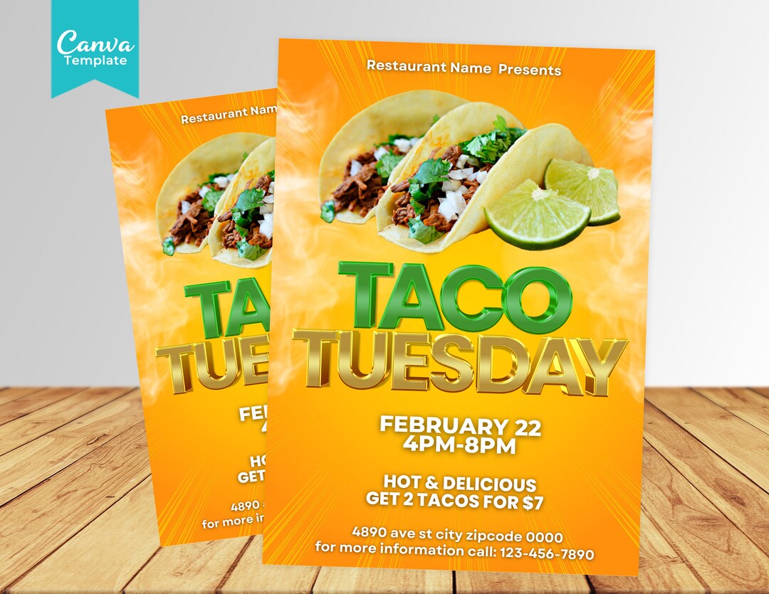 Taco Tuesday Flyer Template - Etsy
