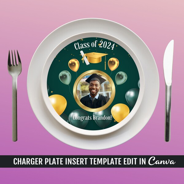 Graduation Charger Insert Template - Etsy