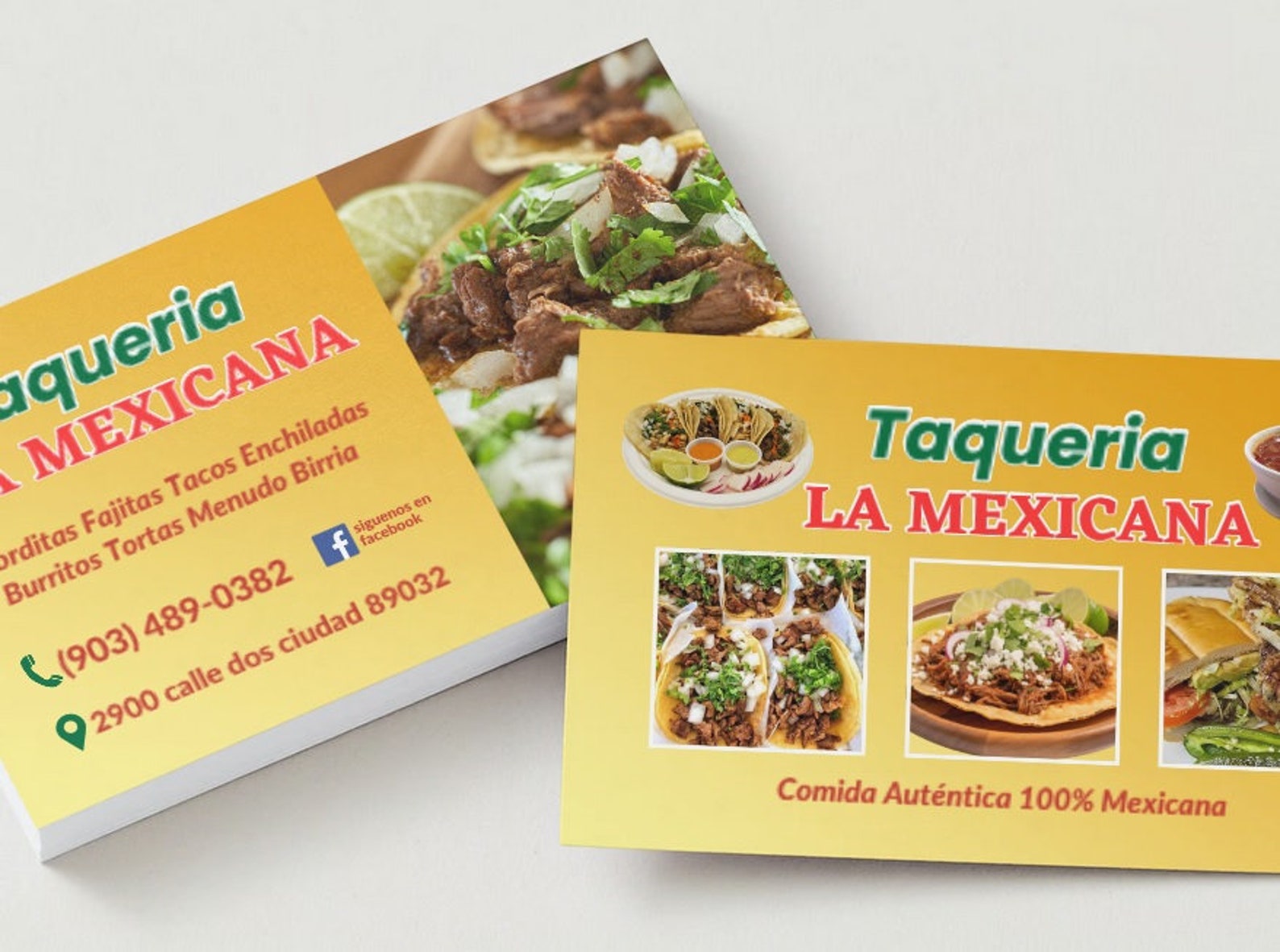 Taqueria Business Card Template, Taco Business Card Template, Mexican ...