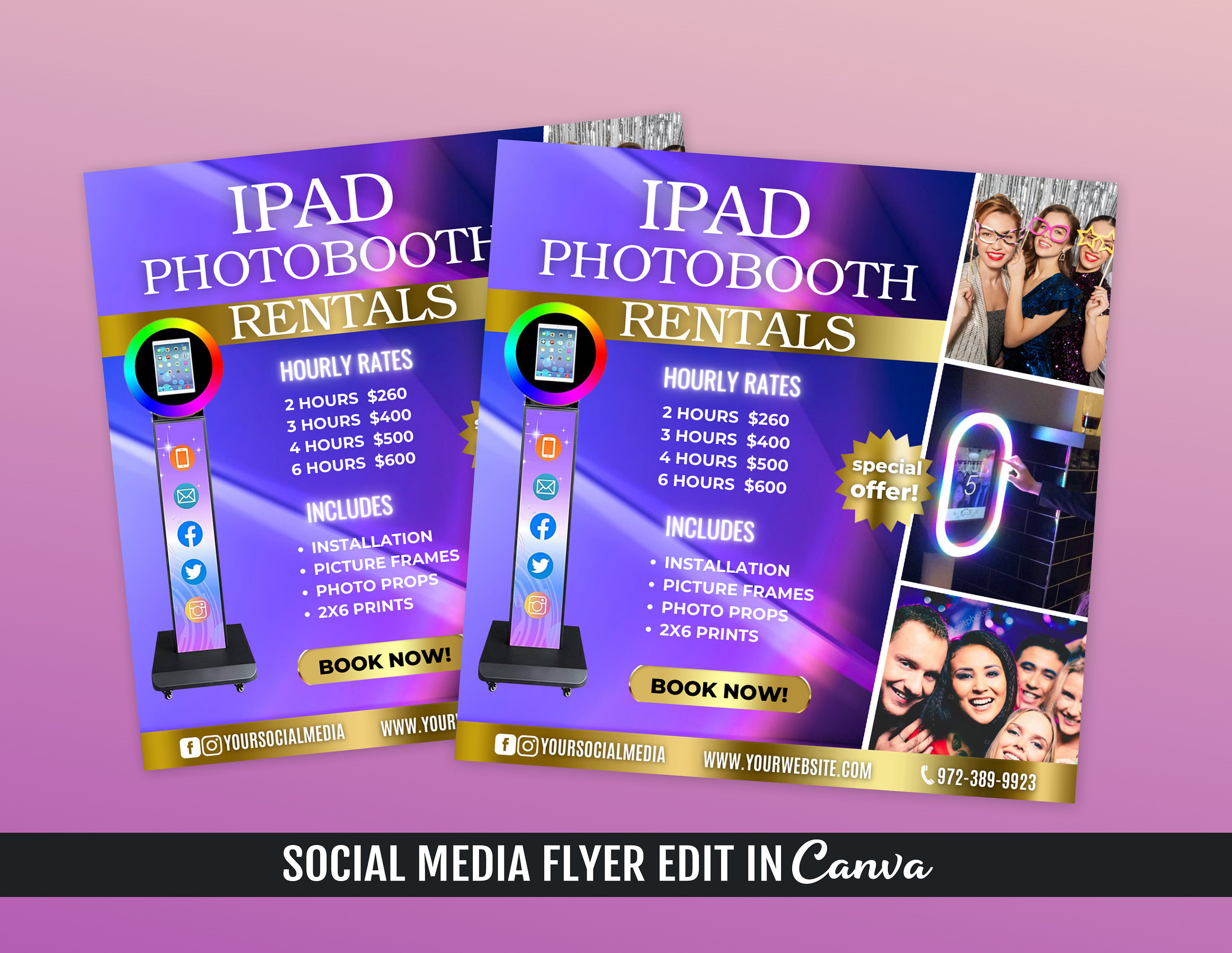 IPad Photobooth Flyer, iPad Photo Booth Rental Flyer Template - Etsy