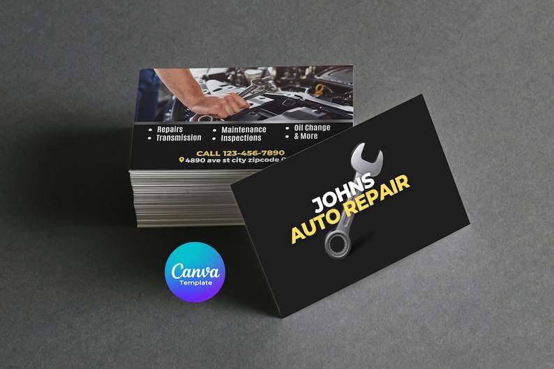 Auto Repair Business Card Template - Etsy