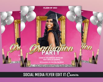 Graduation Party Flyer DIY Flyer Template Design Graduation - Etsy