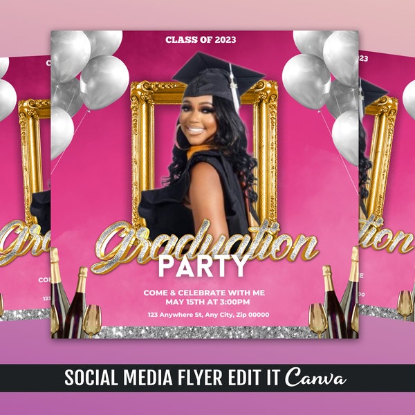 Graduation Invitation Flyer Template - Etsy