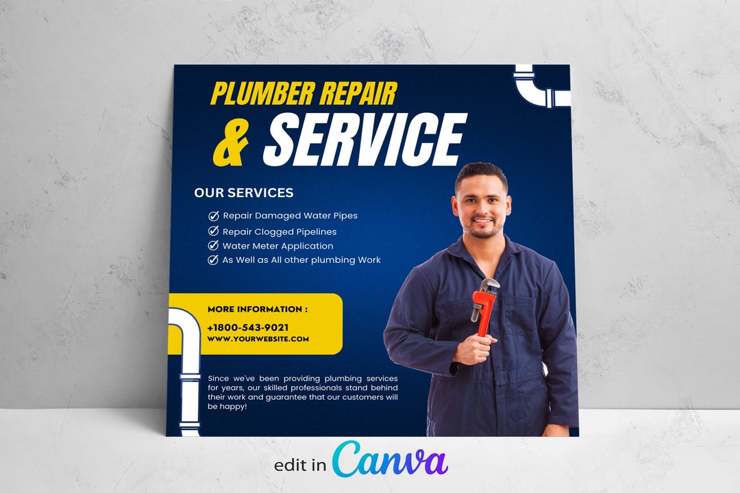 Plumbing Services Flyer Template, Plumbing Business Flyer, Plumber ...