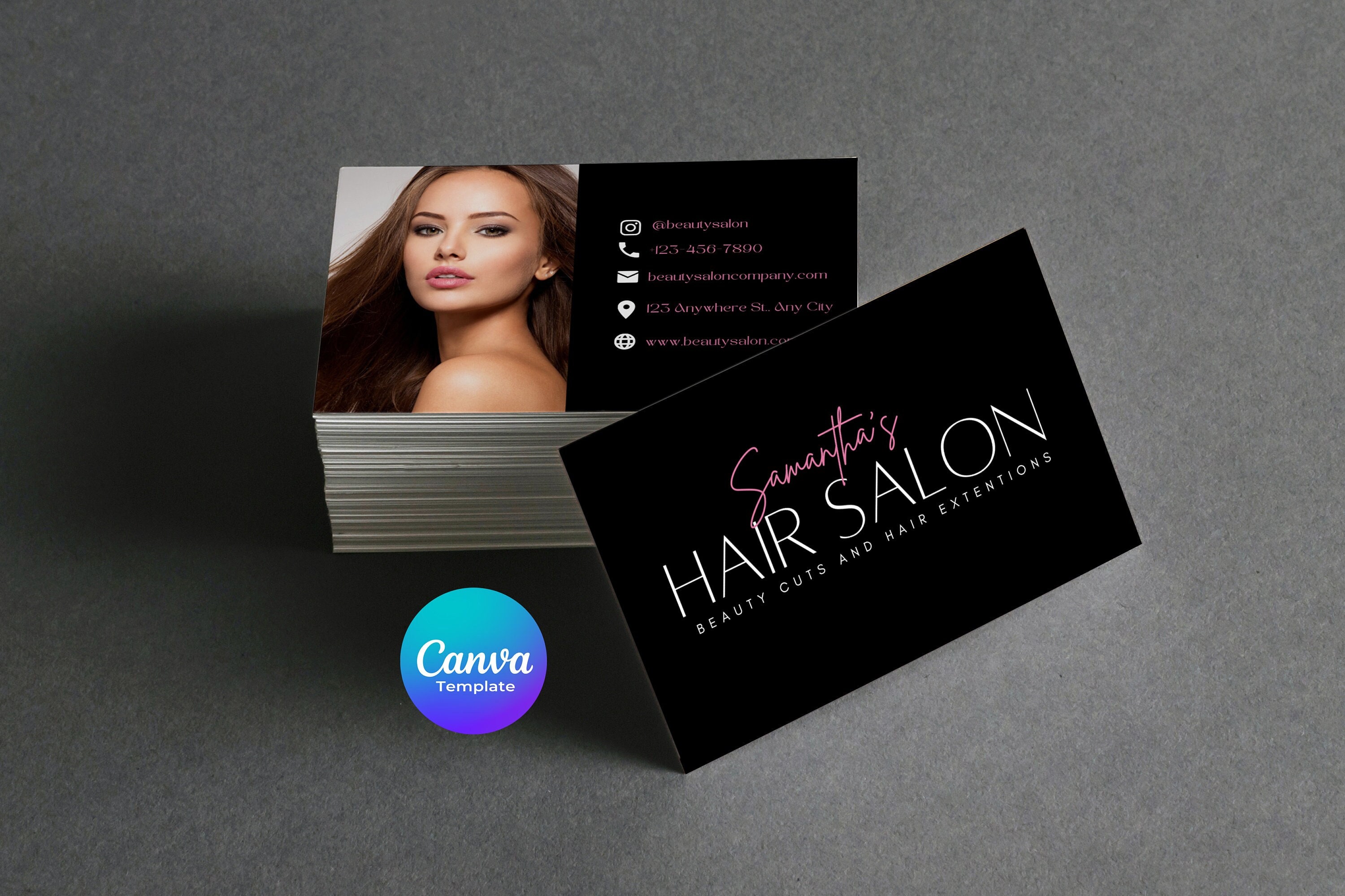 Beauty Salon Business Card Template - Etsy