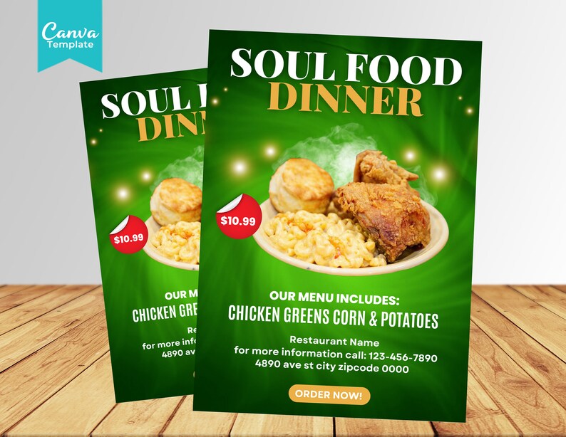 Soul Food Dinner Flyer Template - Etsy