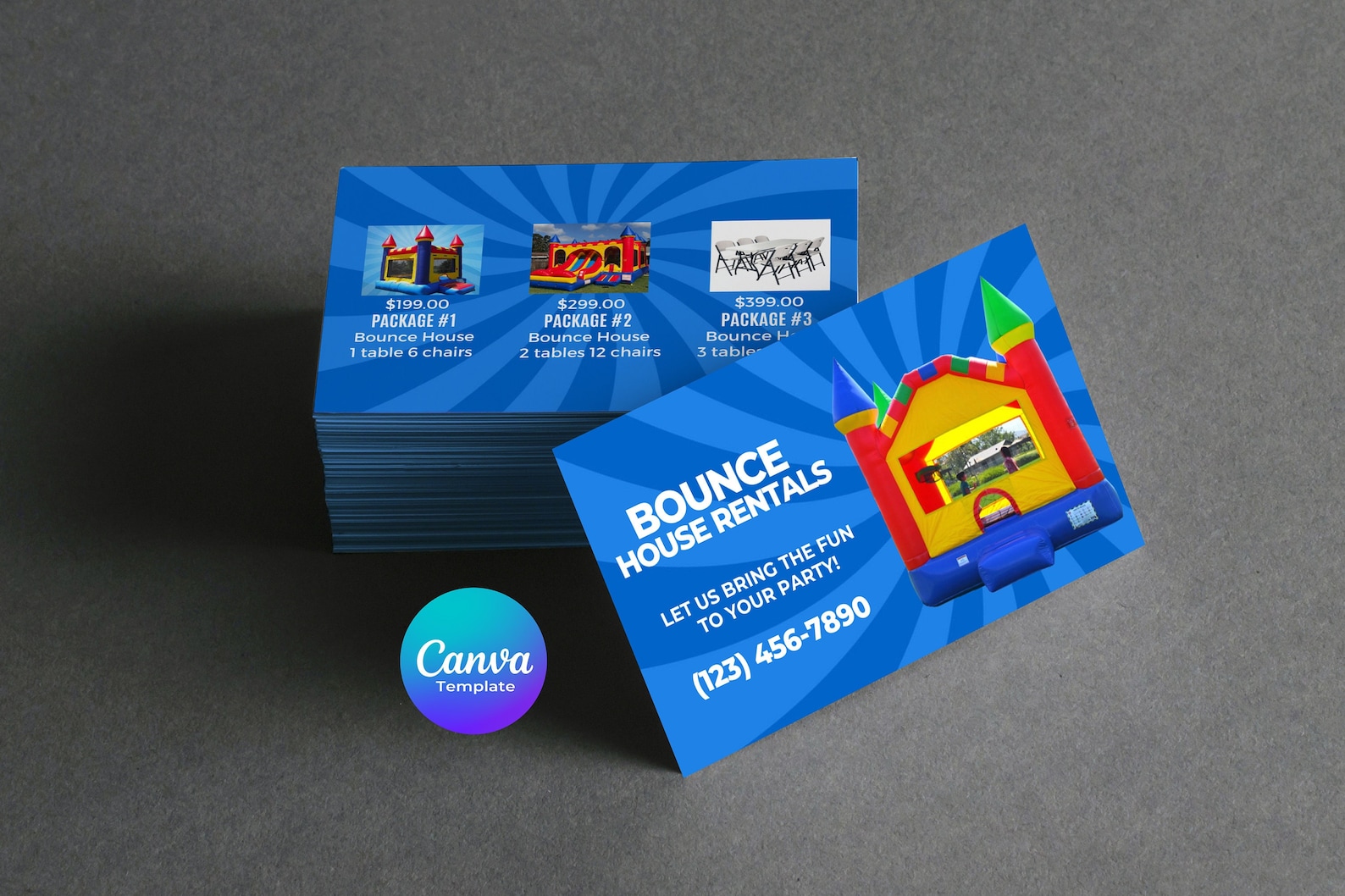 Bounce House Rental Business Card Template - Etsy