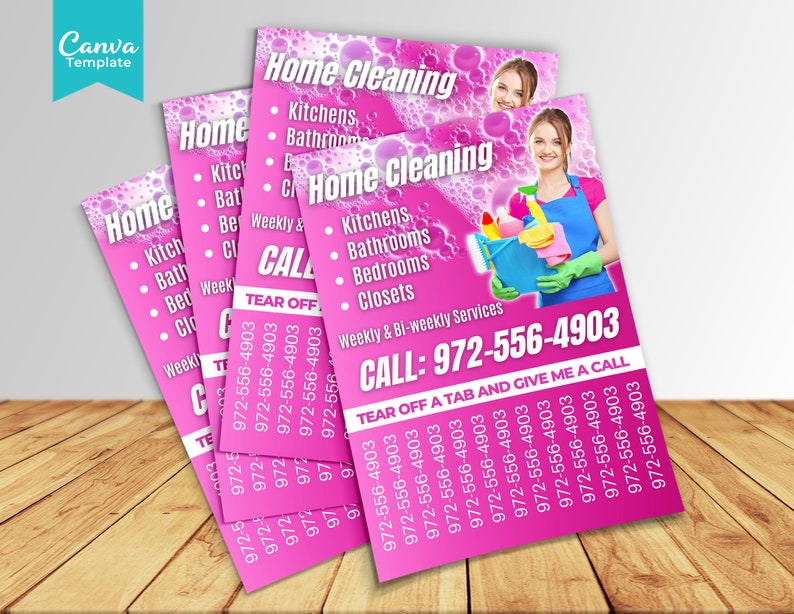 Cleaning Flyer Tear off a Tab Flyer Template - Etsy
