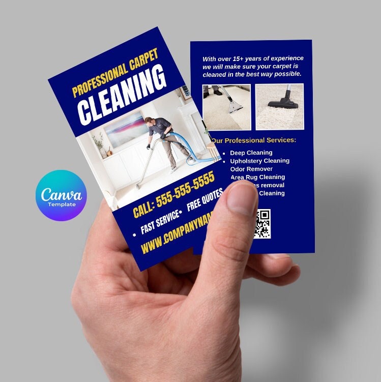 Carpet Cleaning Business Card Template - Etsy