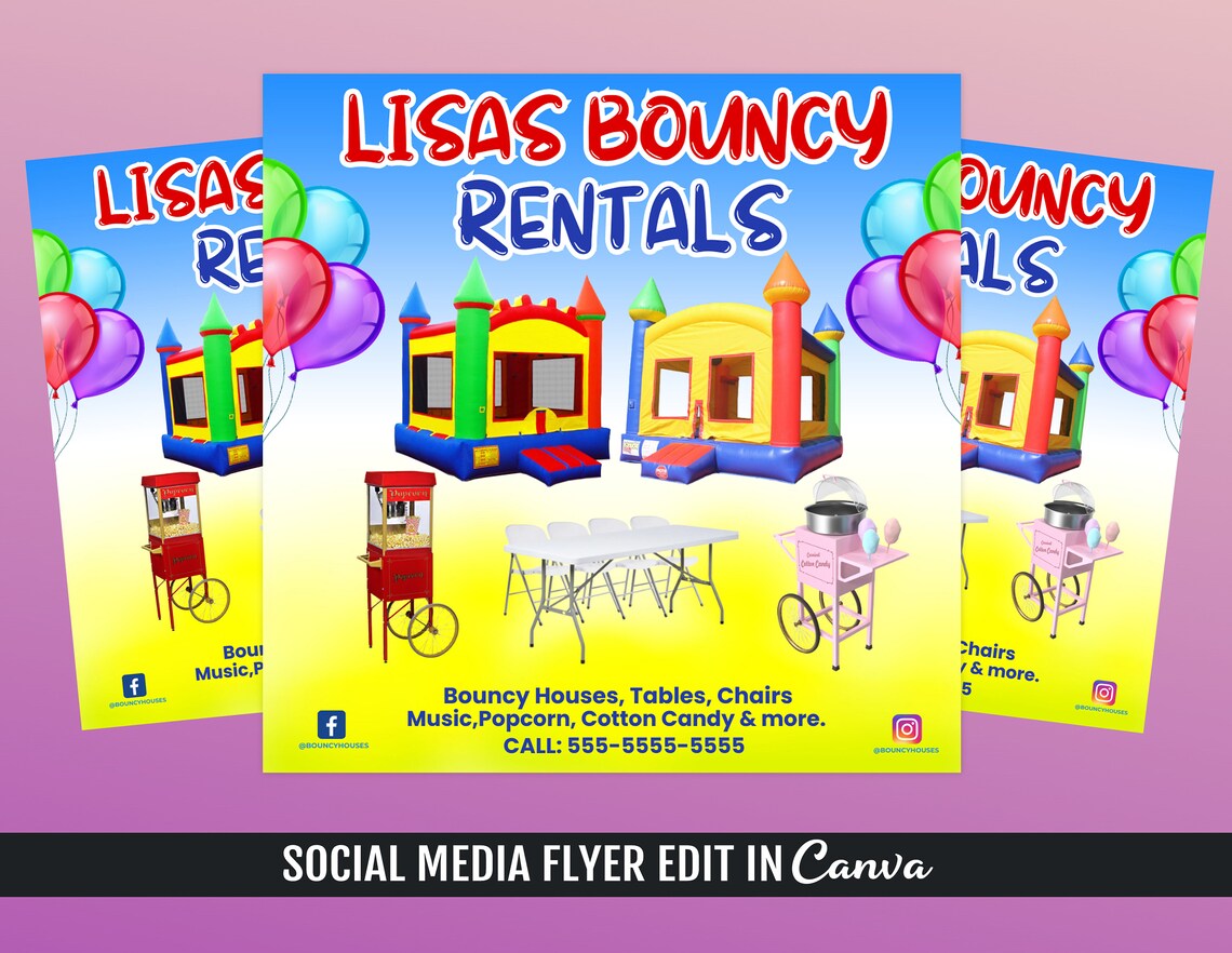 Bounce House Flyer Template - Etsy