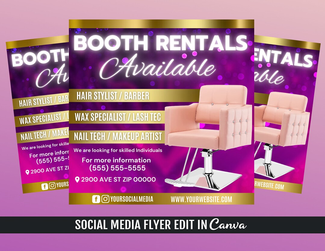 Booth Rentals Flyer Template - Etsy