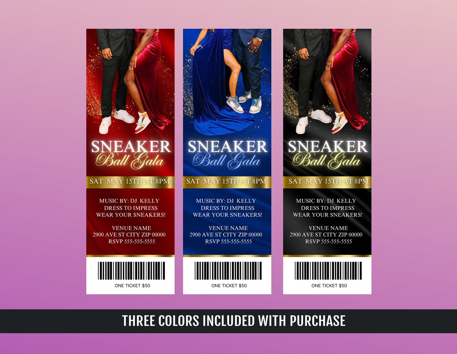 Sneaker Ball Ticket Template - Etsy