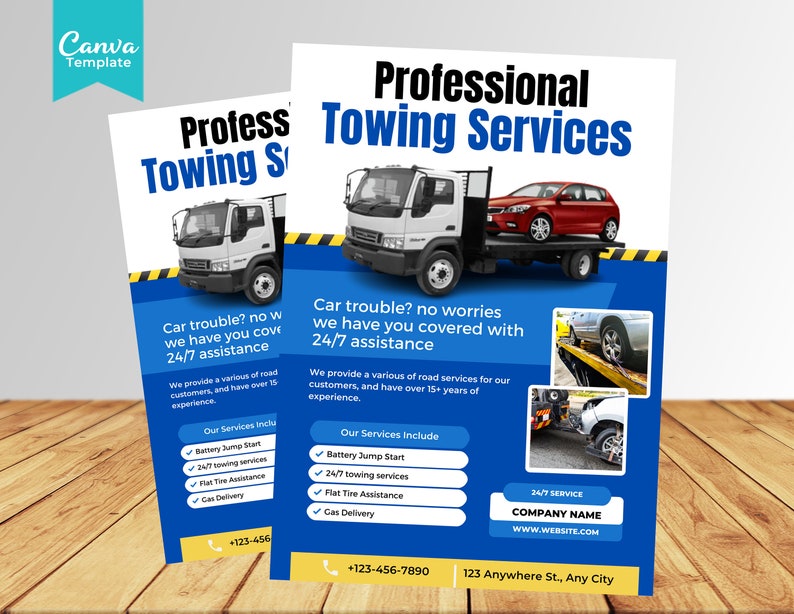 Towing Service Flyer Template, Towing Business Flyer, Towing Company ...