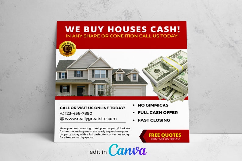 We Buy Houses Flyer Template, We Buy Houses Social Media Flyer Template ...