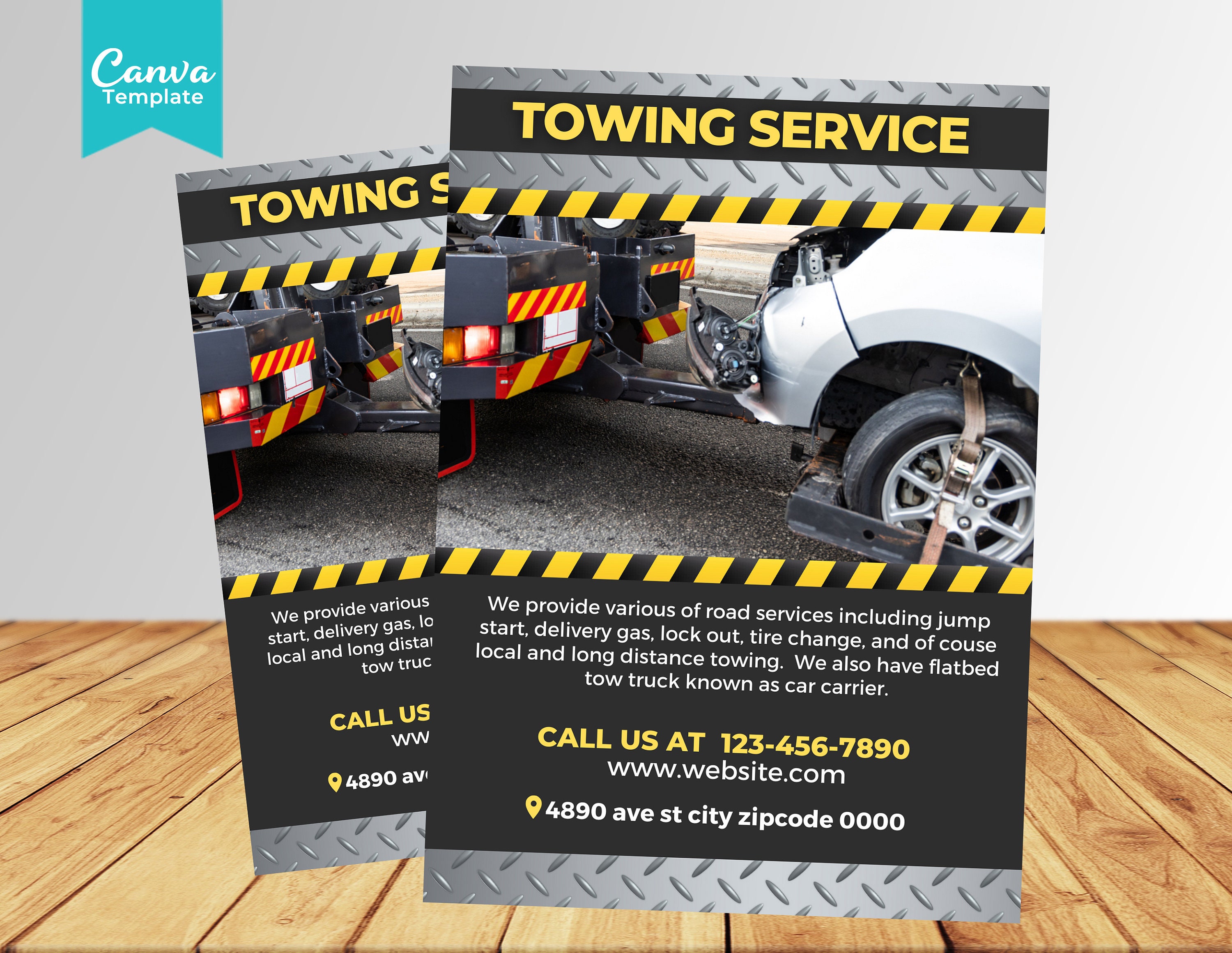 Towing Service Flyer Template, Towing Business Flyer, Towing Company ...