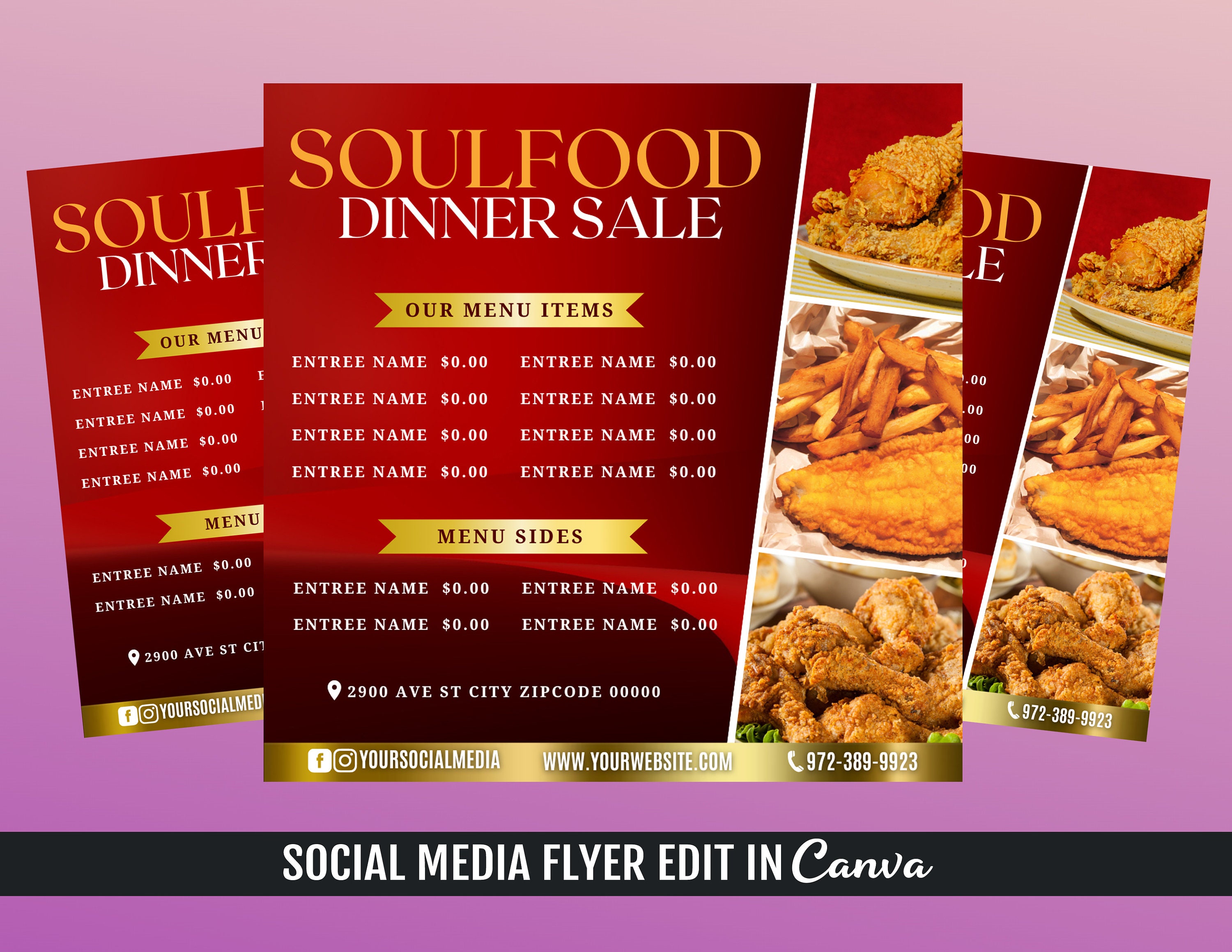 Soul Food Menu Dinner Party SOUL FOOD Template | PosterMyWall