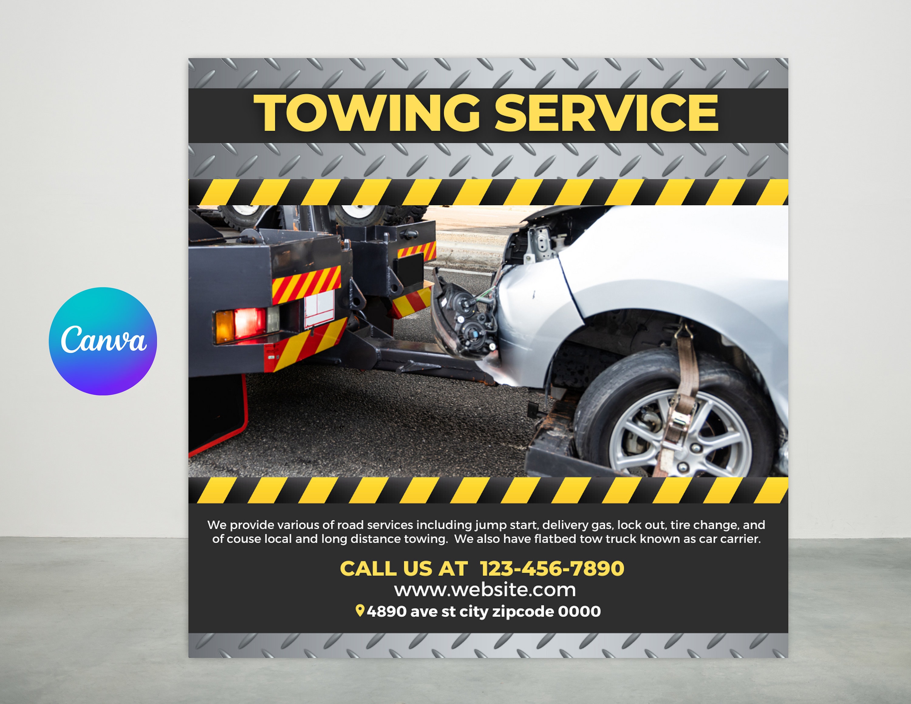 Towing Service Flyer Template, Towing Business Flyer, Towing Company ...