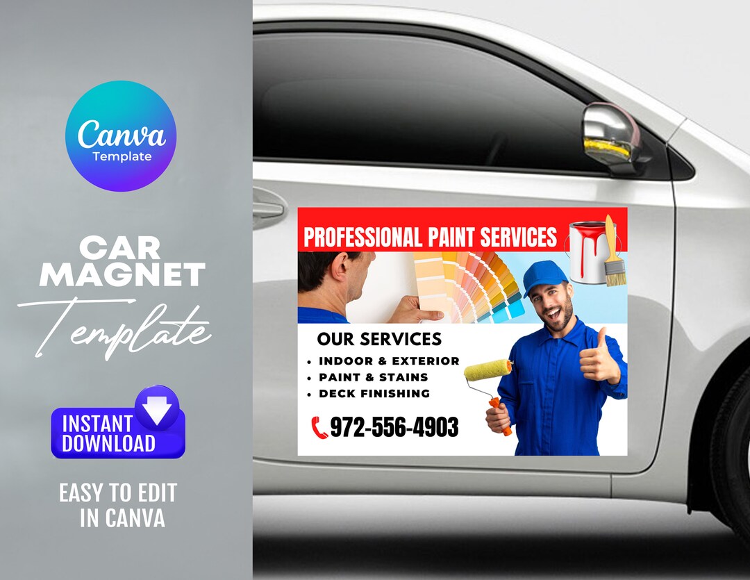 Paint Services Car Magnet Template - Etsy