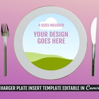 Charger Plate Insert Template, 4 Sizes Included - Etsy
