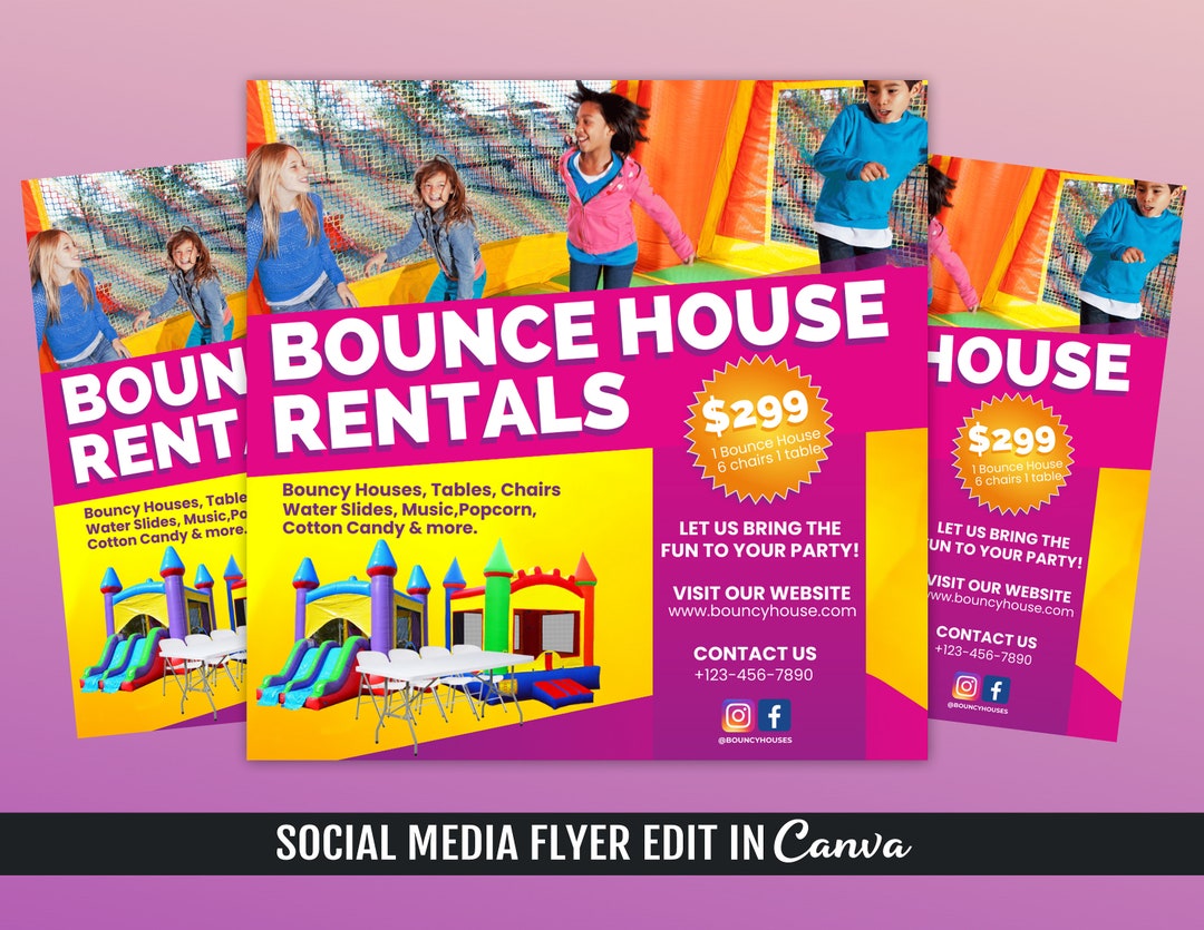 Bounce House Flyer Template - Etsy