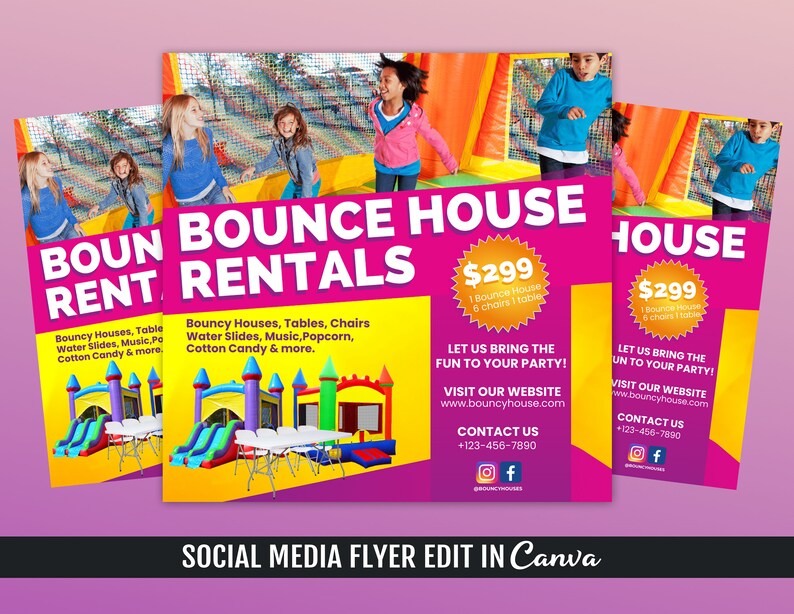 Bounce House Flyer Template - Etsy