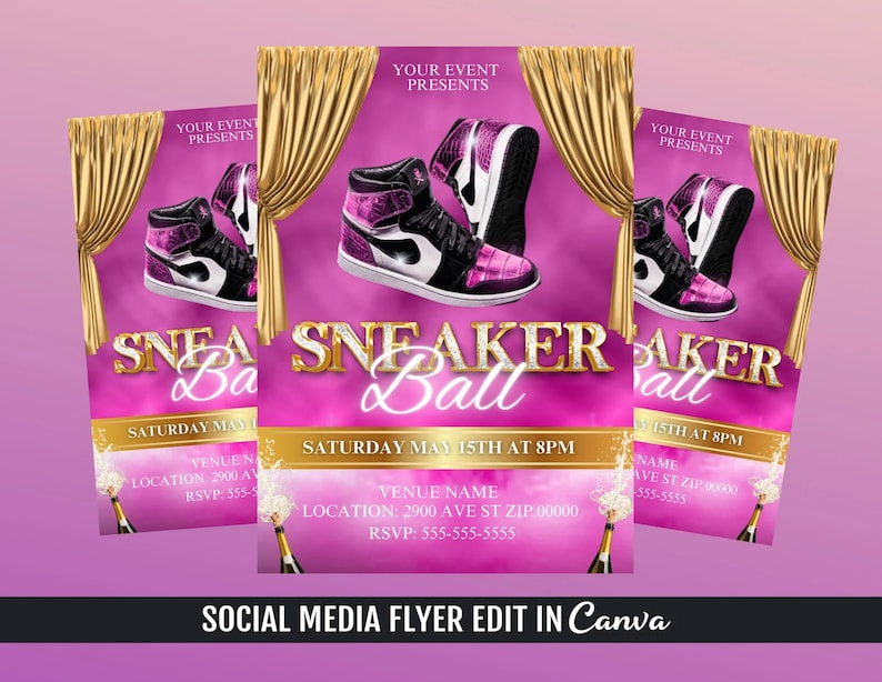 Sneaker Ball Flyer Template - Etsy
