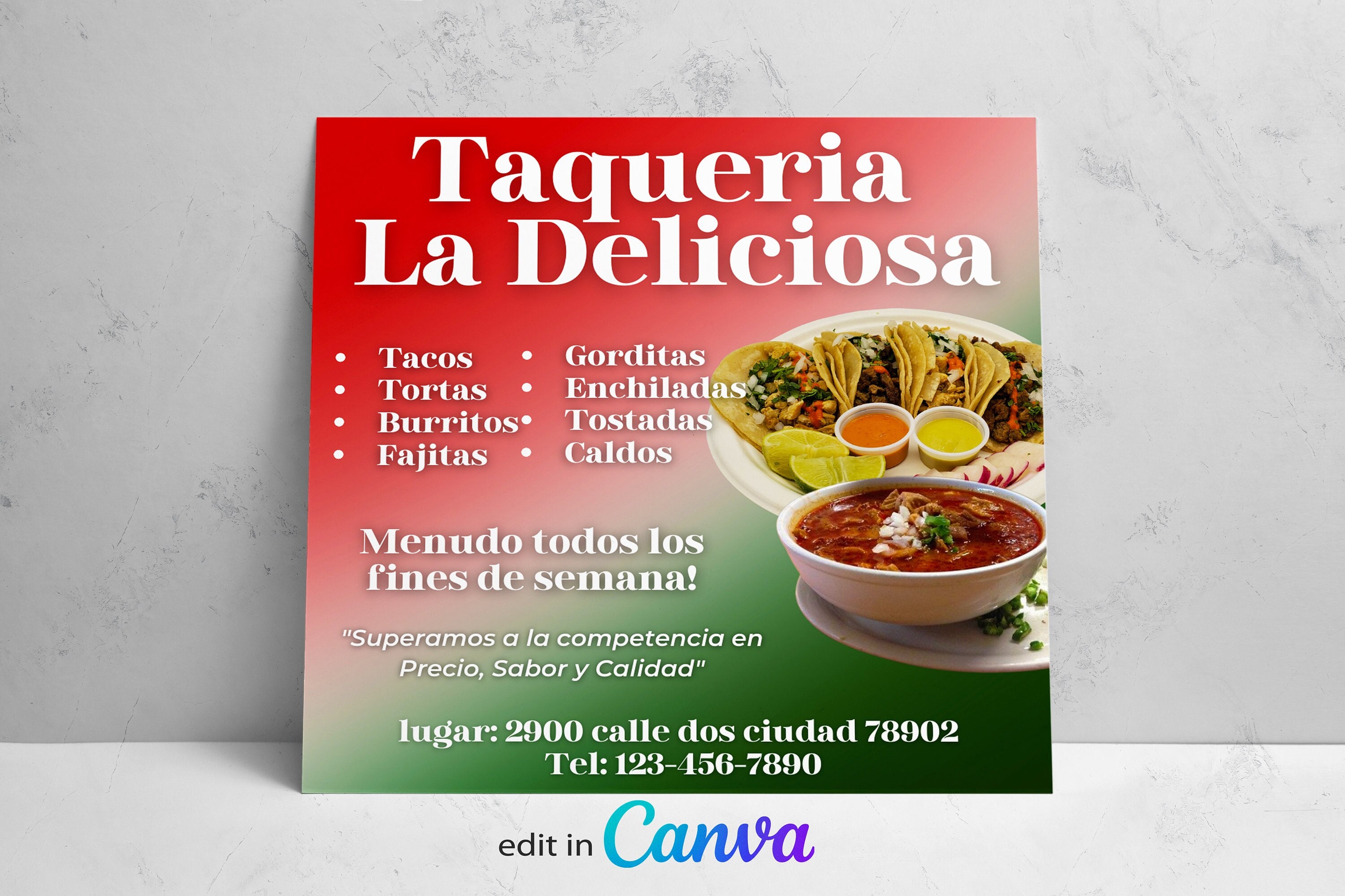 Taqueria Flyer Template, Taco Business Flyer, Mexican Restaurant Flyer ...