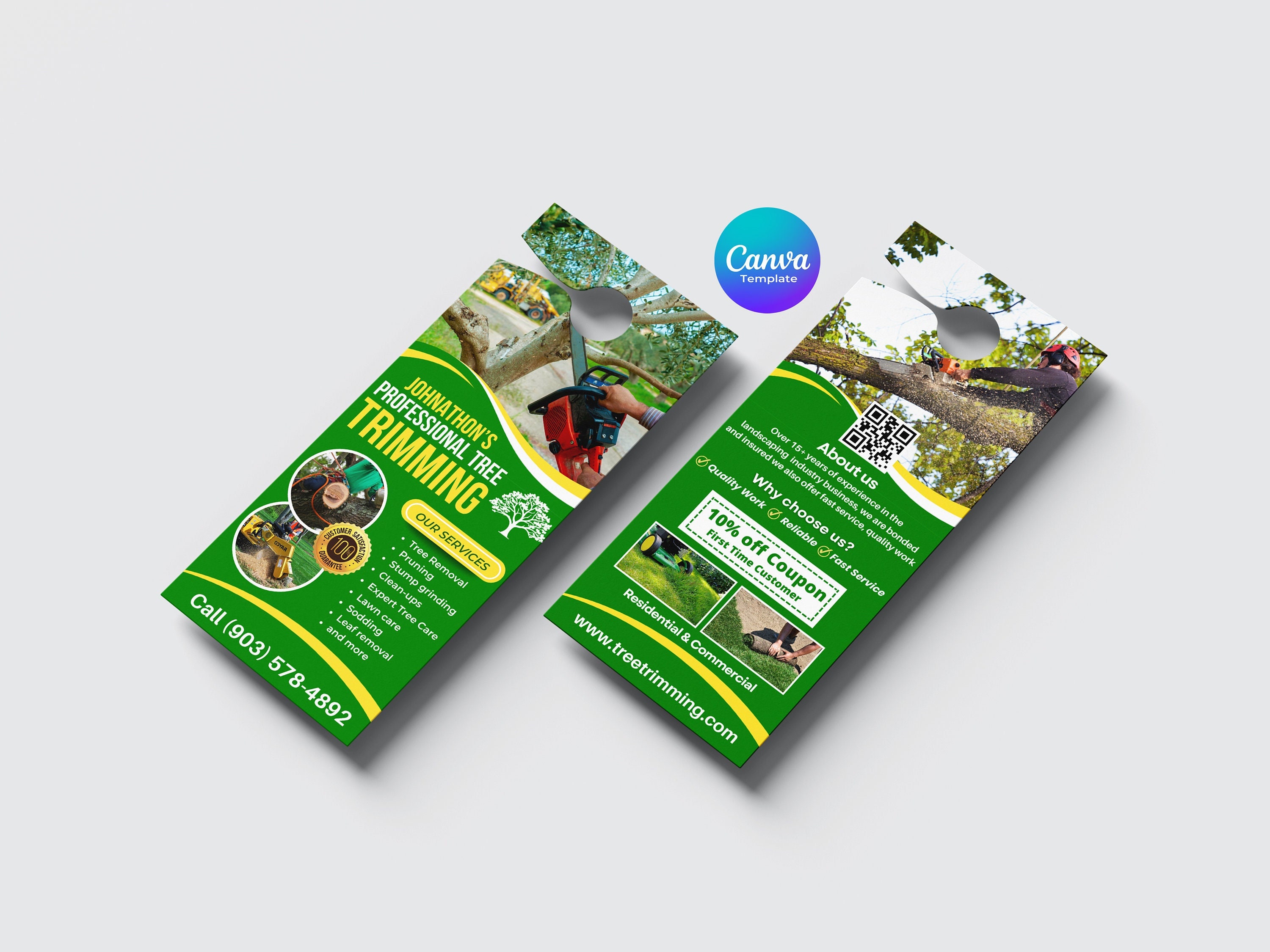 Tree Removal Door Hanger Template, Tree Trimming Door Hanger, Lawn Care ...