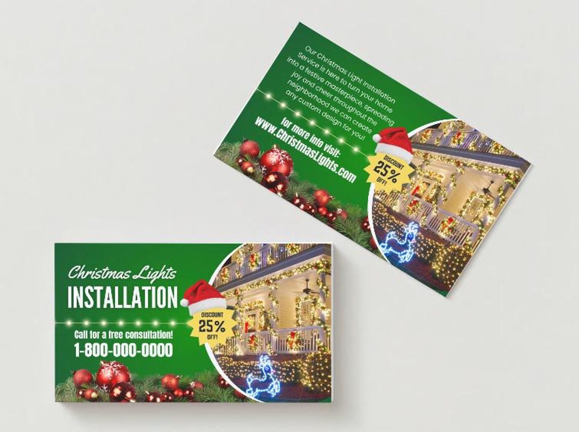 Christmas Lights Installation Business Card. Christmas Lights ...