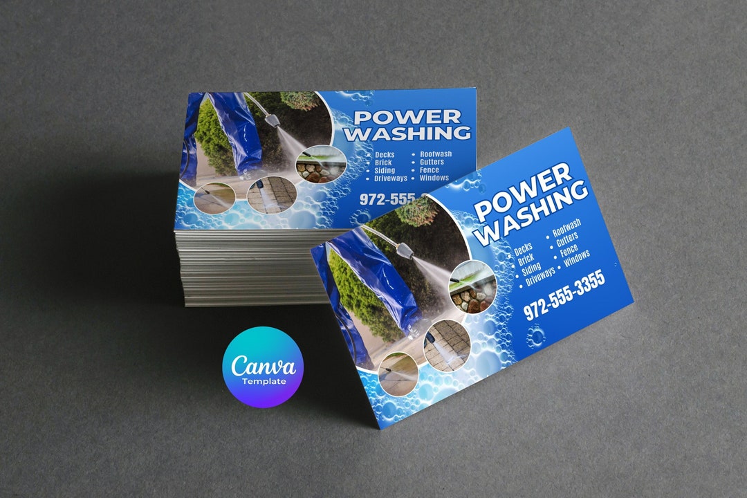 Power Washing Business Card Template - Etsy