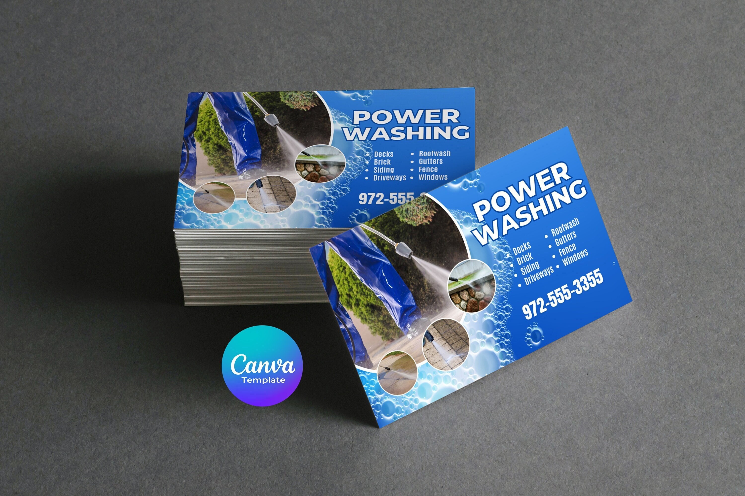 Power Washing Business Card Template - Etsy