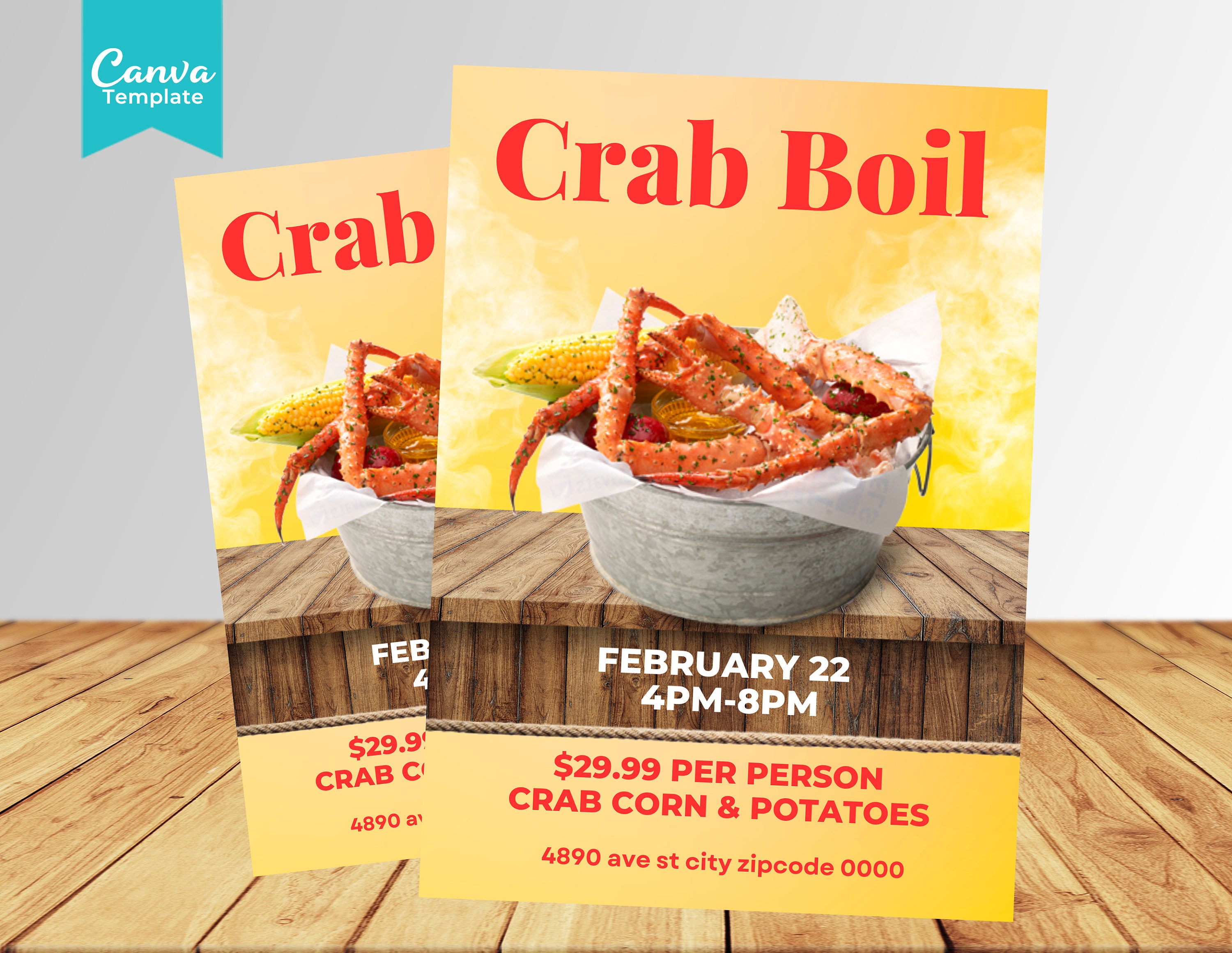 Crab Boil Flyer Template - Etsy
