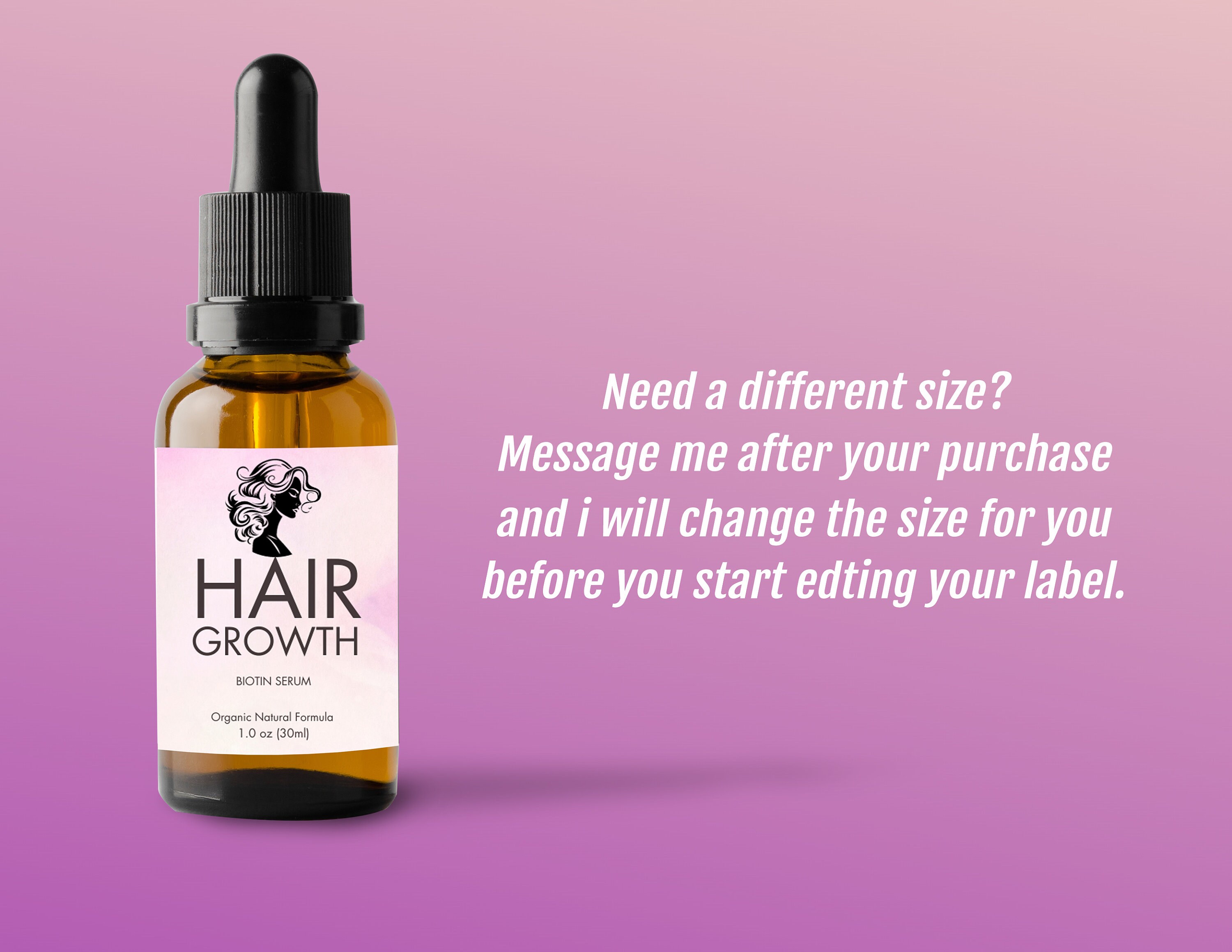 Hair Growth Oil Serum Label Template - Etsy