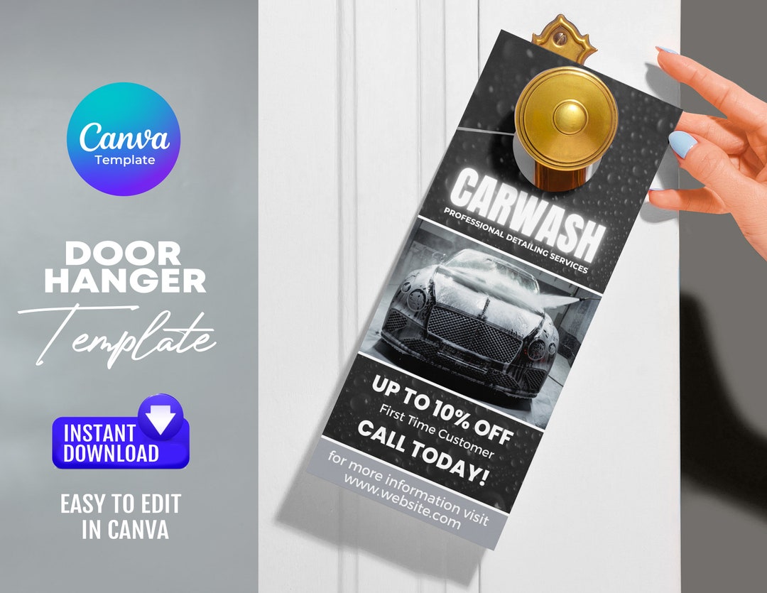 Car Wash Door Hanger Template - Etsy