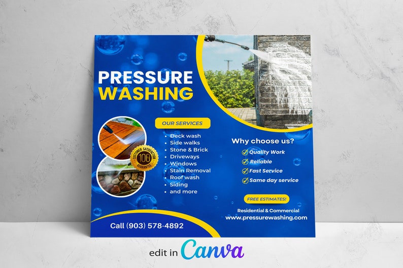 Pressure Washing Flyer Template, Power Washing Flyer - Etsy