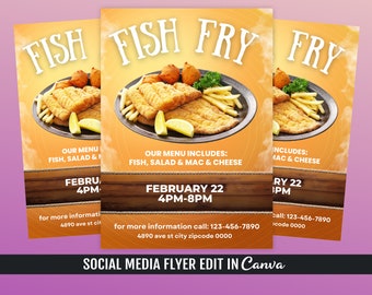 Fish Fry Flyer Template - Etsy
