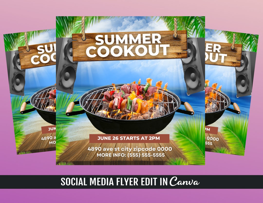 Summer Cookout Flyer Template - Etsy