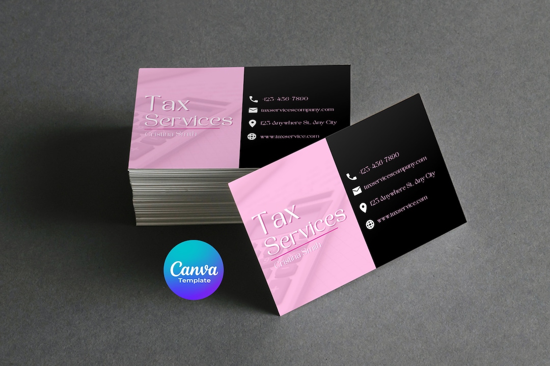 Tax Services Business Card Template - Etsy