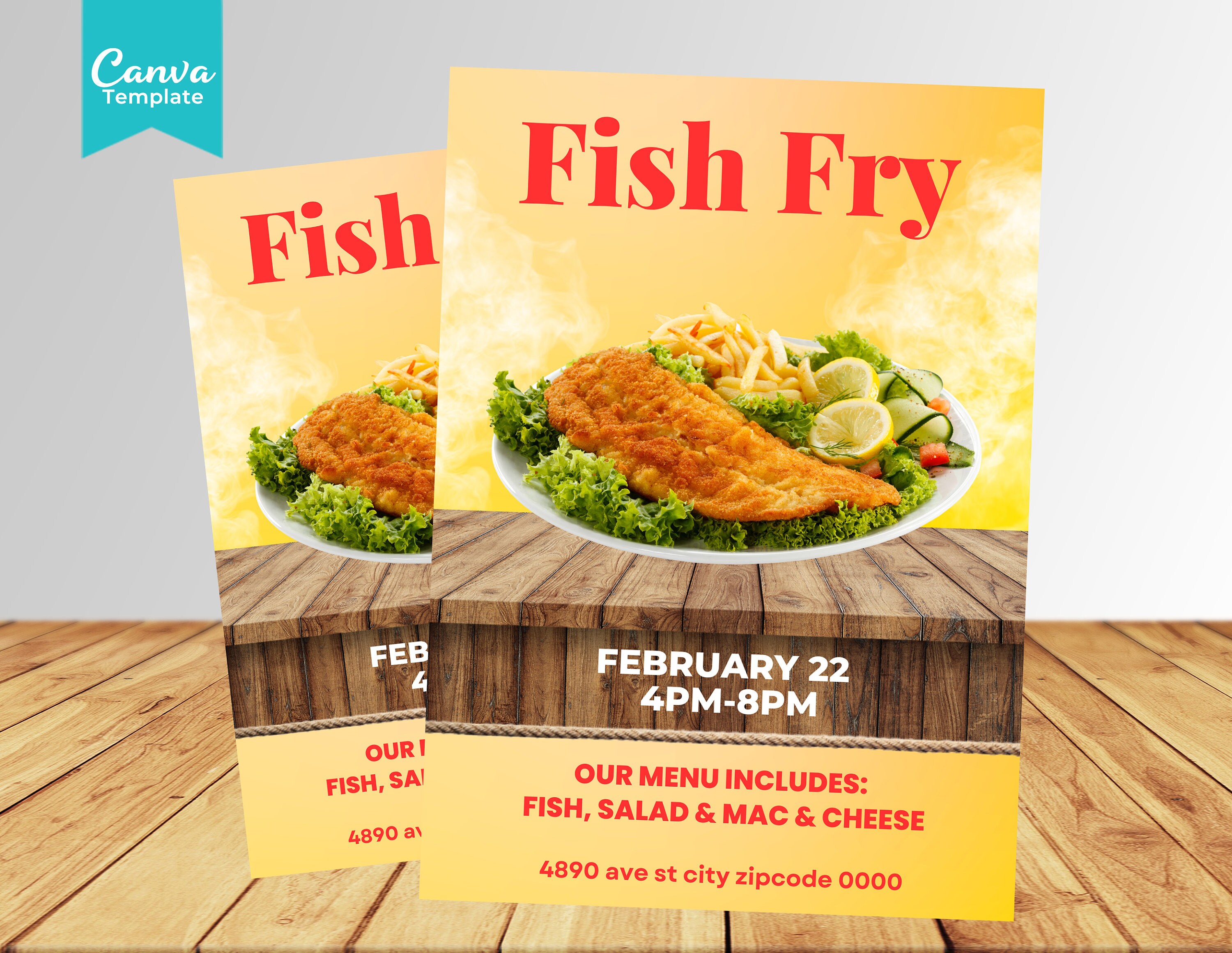 Fish Fry Flyer Template - Etsy
