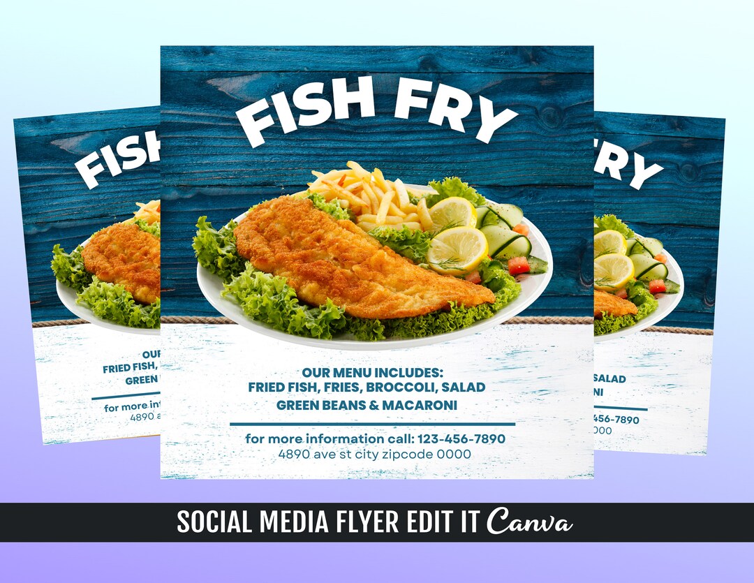 Fish Fry Flyer Template - Etsy