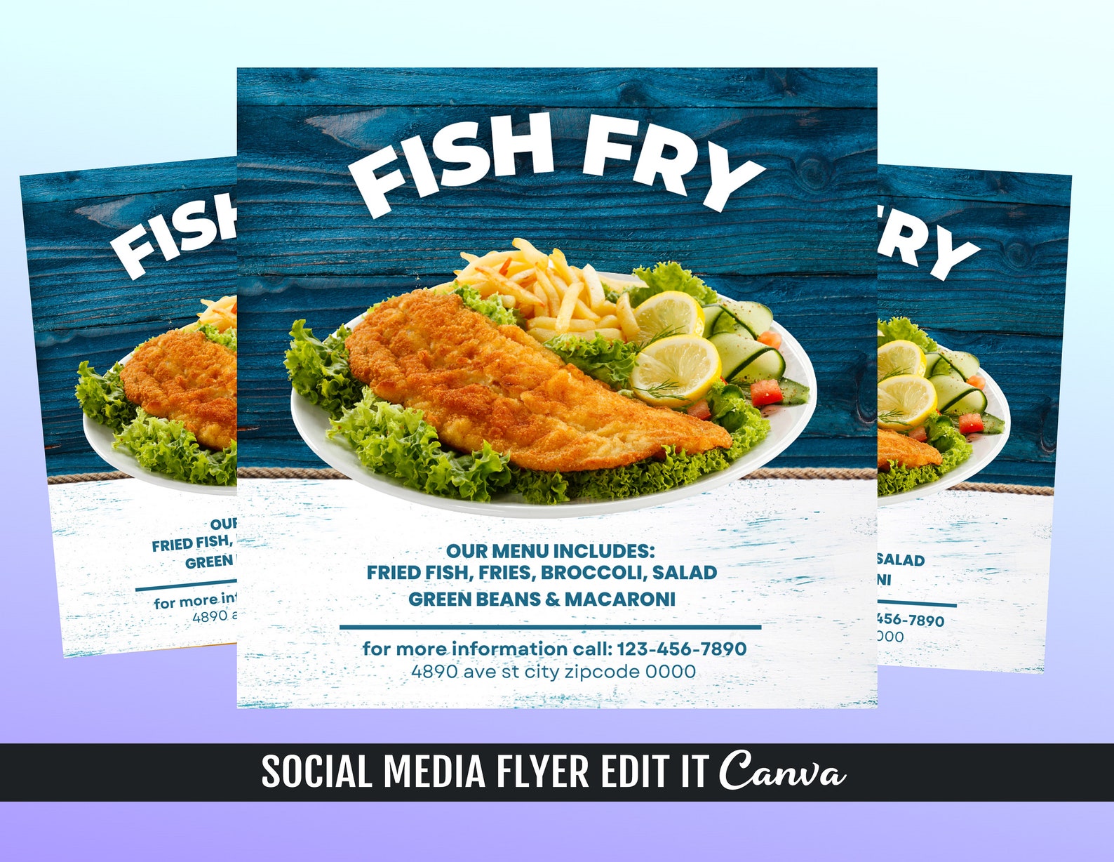 Fish Fry Flyer Template - Etsy