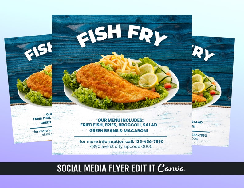 Fish Fry Flyer Template - Etsy